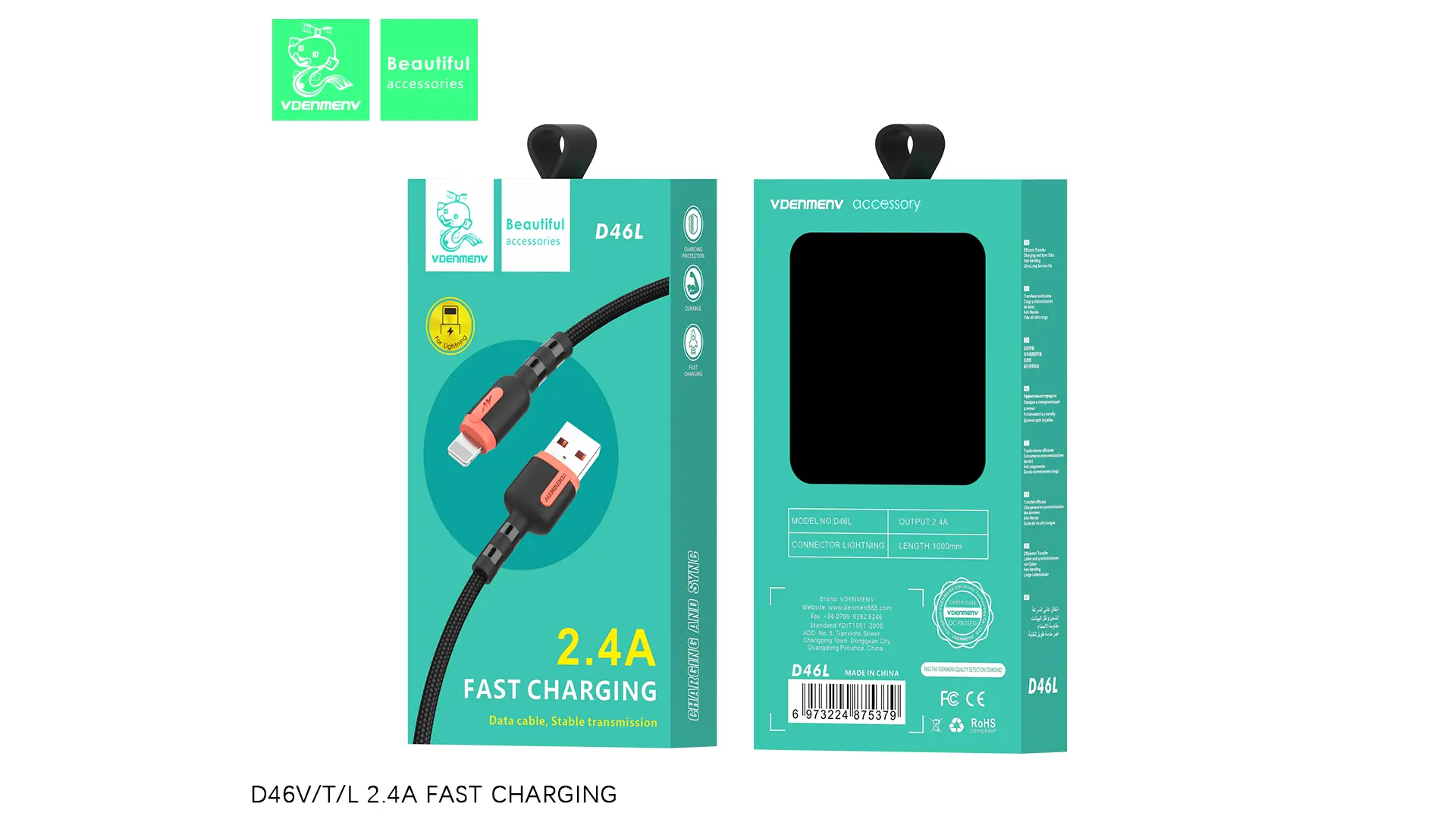 VDENMENV D46L Lightning CABLE - Accesso